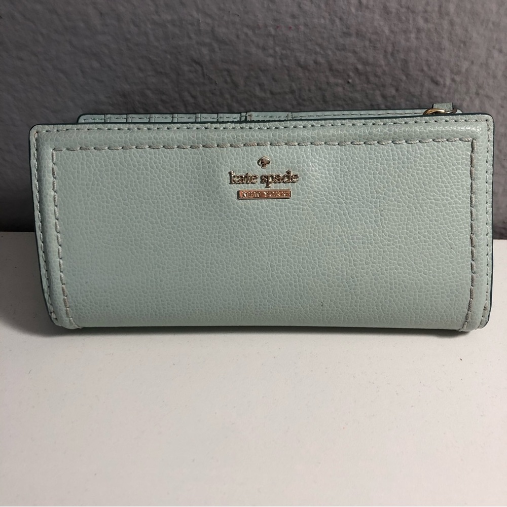 Hpkate Spade Spencer Slim Bifold Wallet In Light Teal - Gem
